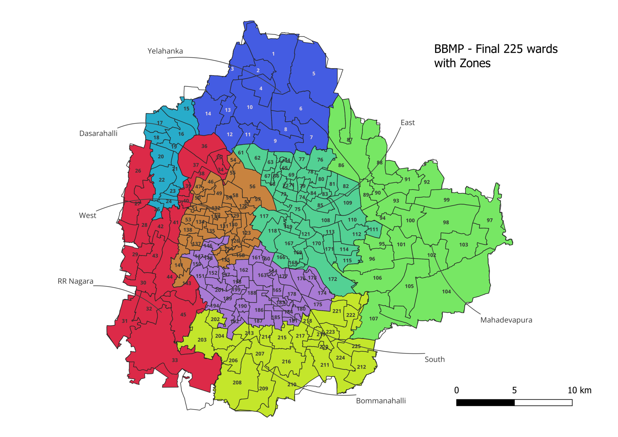 Explainer: Changes in the 225 BBMP wards between the proposed and final ...
